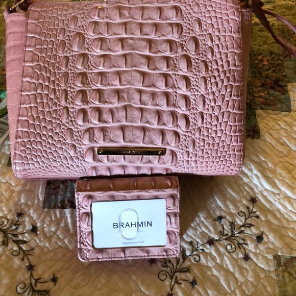 Brahmin | Bags | A Mini Sydney Brahmin Green Pink Brahmin | Poshmark